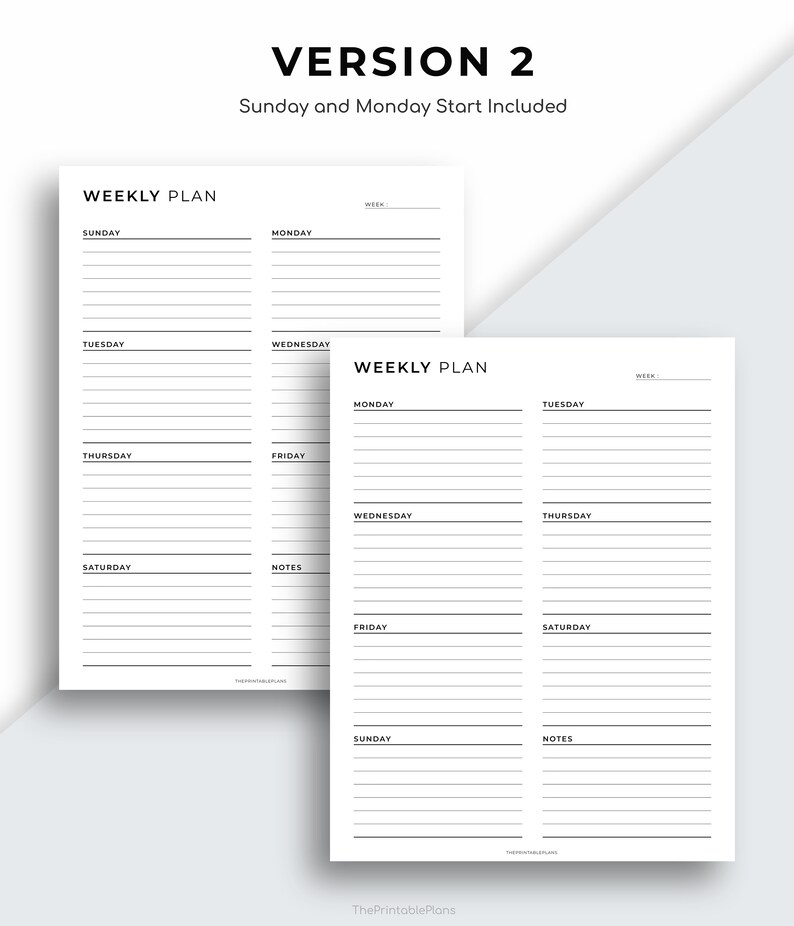 Weekly Organizer Printable, Weekly Schedule, Weekly Planner Printable ...