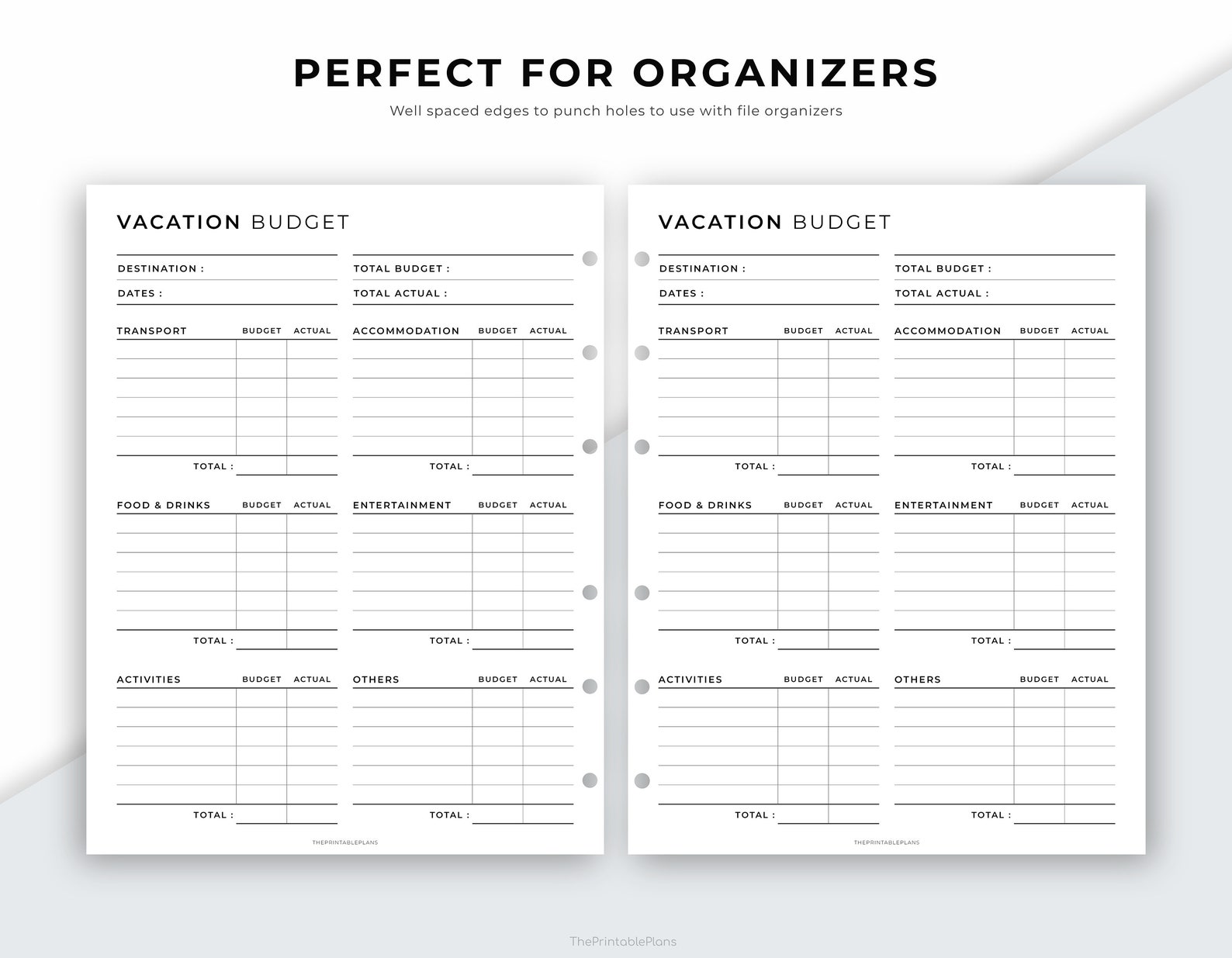Vacation Budget Planner Printable, Travel Planner, Travel Spending ...