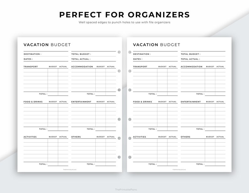 Vacation Budget Planner Printable, Travel Planner, Travel Spending ...