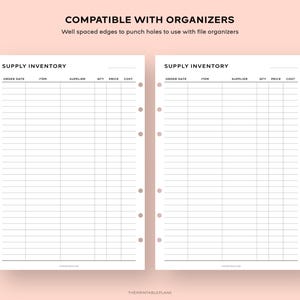 Supply Inventory Tracker Printable, Supplies to Order Tracker, Small ...