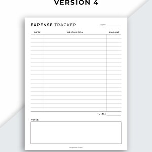 Expense Tracker, Spending Tracker, Expense Log, Purchase Log, Budget ...