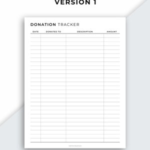 Donation Tracker Printable, Donation Log, Tithe Tracker, Giving Log ...