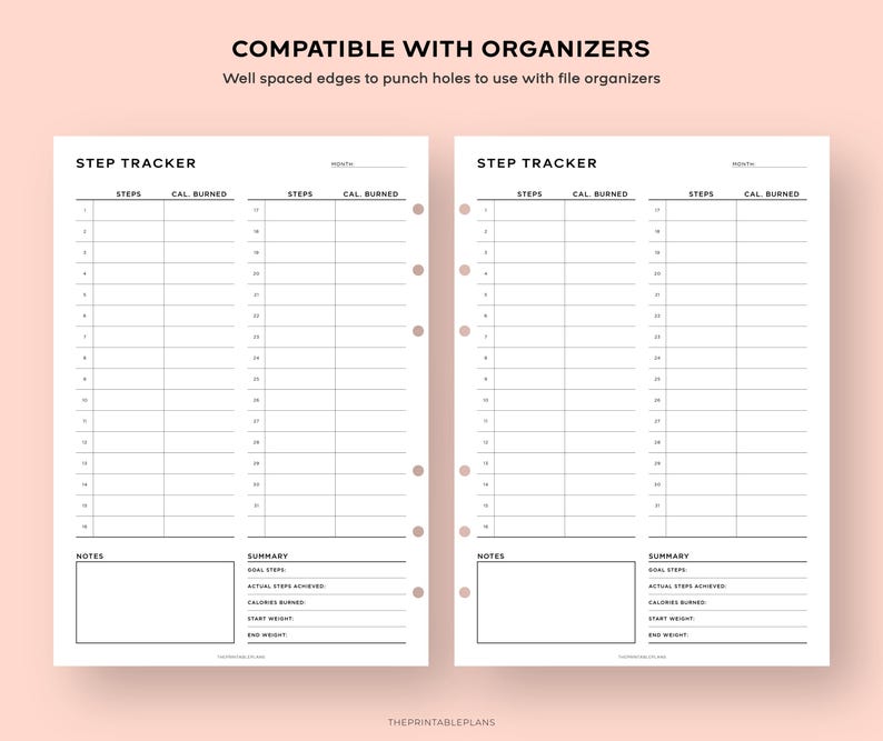 Simple Step Tracker Printable, Step Log Template, Walking Journal ...