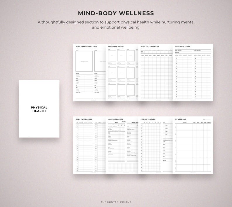 Mental Health Journal Bundle Printable, Mindfulness & Wellness Binder ...
