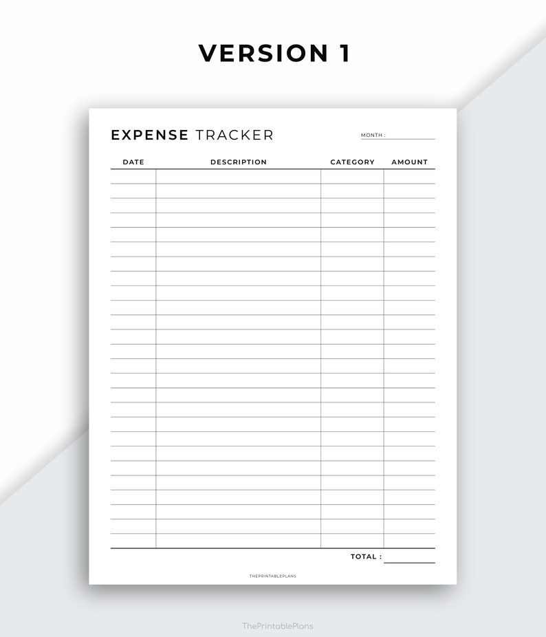 Expense Tracker, Spending Tracker, Expense Log, Purchase Log, Budget ...