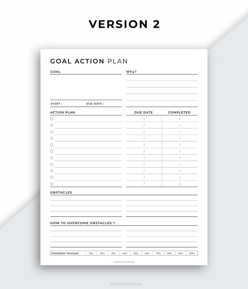 Goal Planner Printable, Goal Action Plan, Goal Setting, Productivity ...