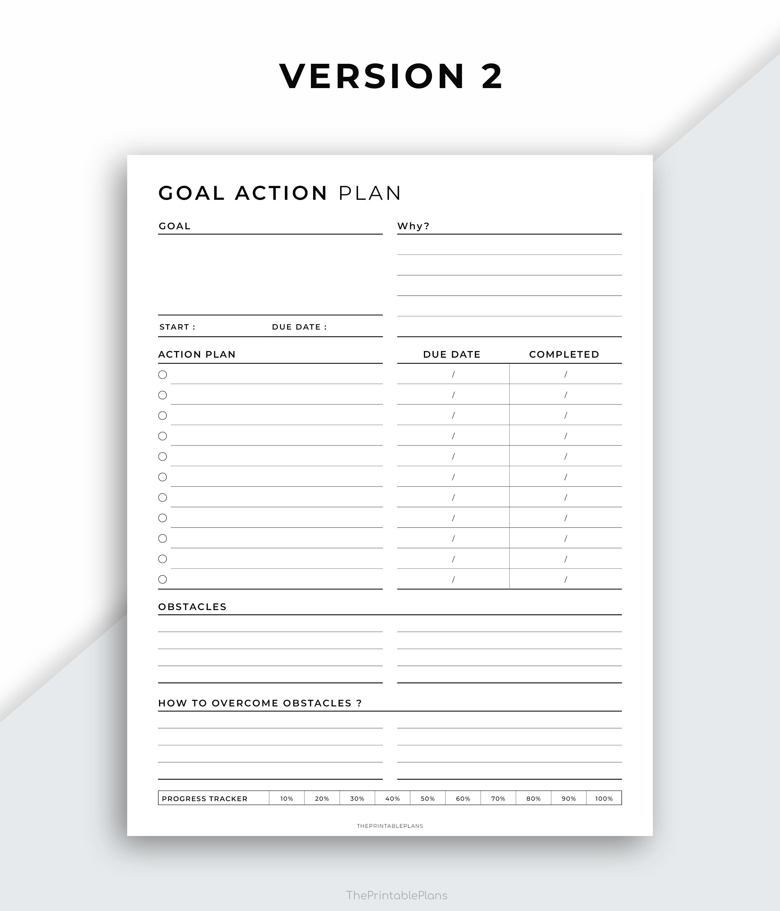Goal Planner Printable, Goal Action Plan, Goal Setting, Productivity ...