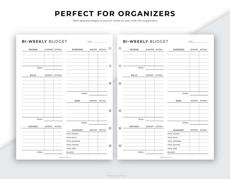 Bi Weekly Budget Planner Printable, Bi-weekly Template, Paycheck Budget ...