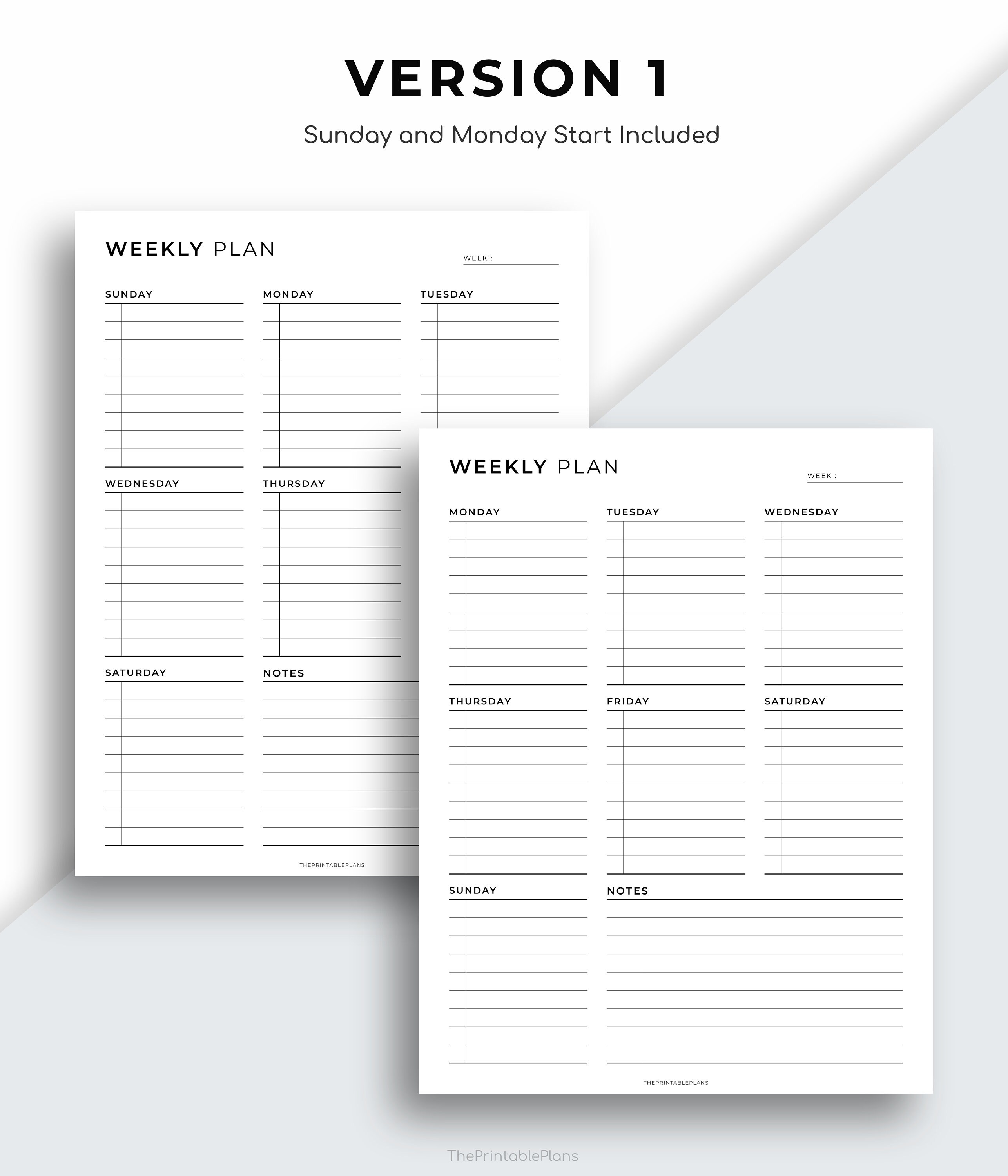 Weekly Planner Printable to Do List Minimal Weekly Schedule - Etsy UK