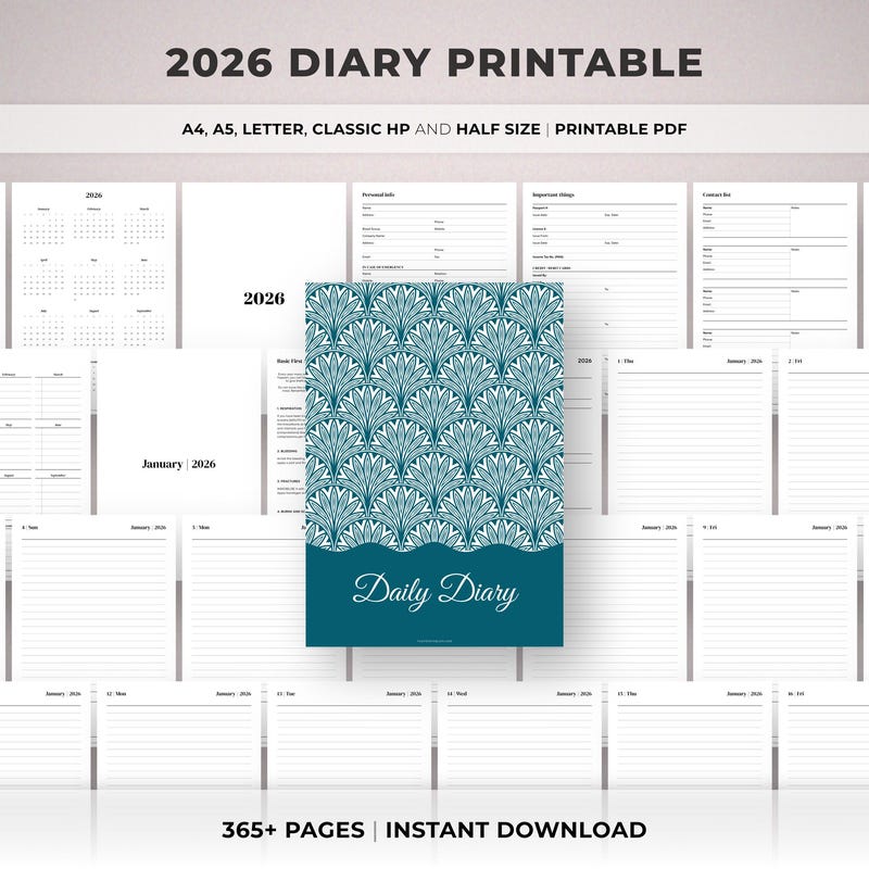 A4 2026 Diary - Etsy