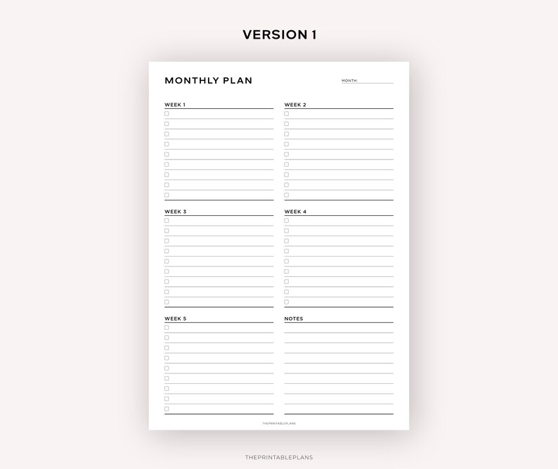 Monthly Task List, Monthly Planner Printable, to Do List Template ...