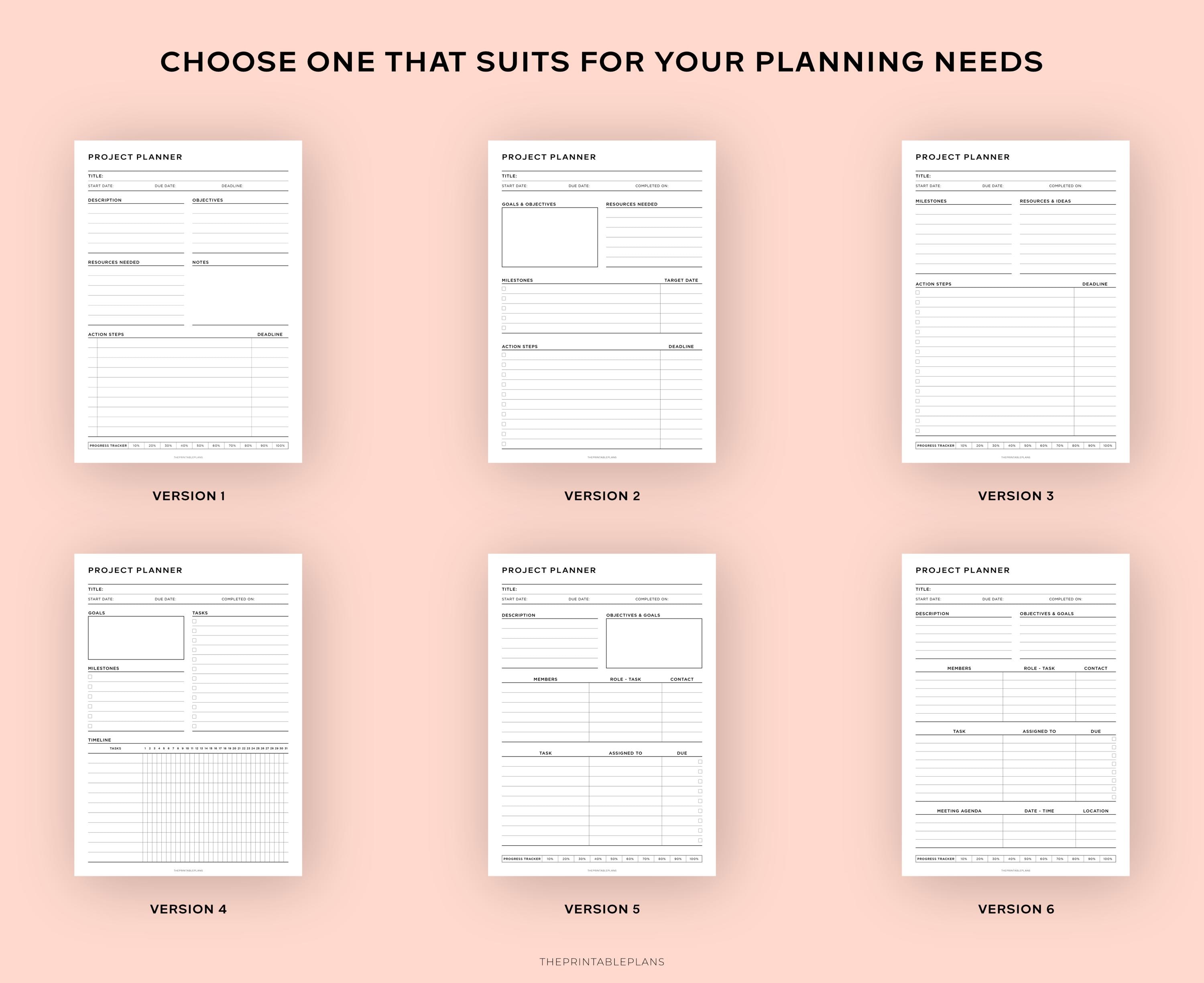 Project Planner Printable, Group Project Tracker, Team Project, Project ...