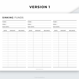 Sinking Funds Tracker Landscape, Savings Tracker Printable, Savings ...