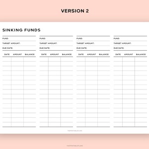 Sinking Funds Tracker Landscape, Savings Tracker Printable, Savings ...