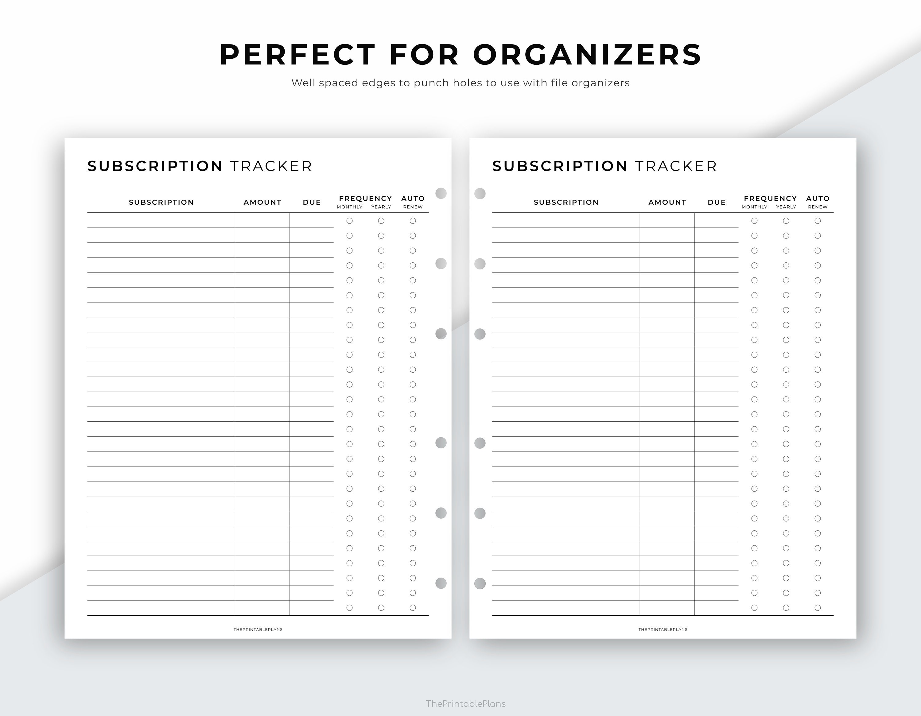 Subscription Tracker Printable, Membership Tracker, Subscription ...