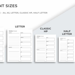 Yearly Planner Printable, Quarterly Goals, Annual Overview, Tasks ...