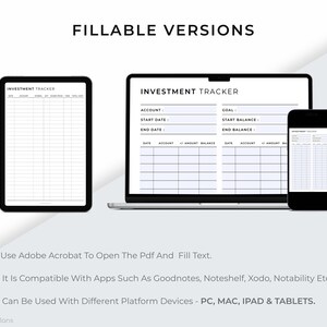 Investments Tracker Printable, Investment Planner, Investments ...