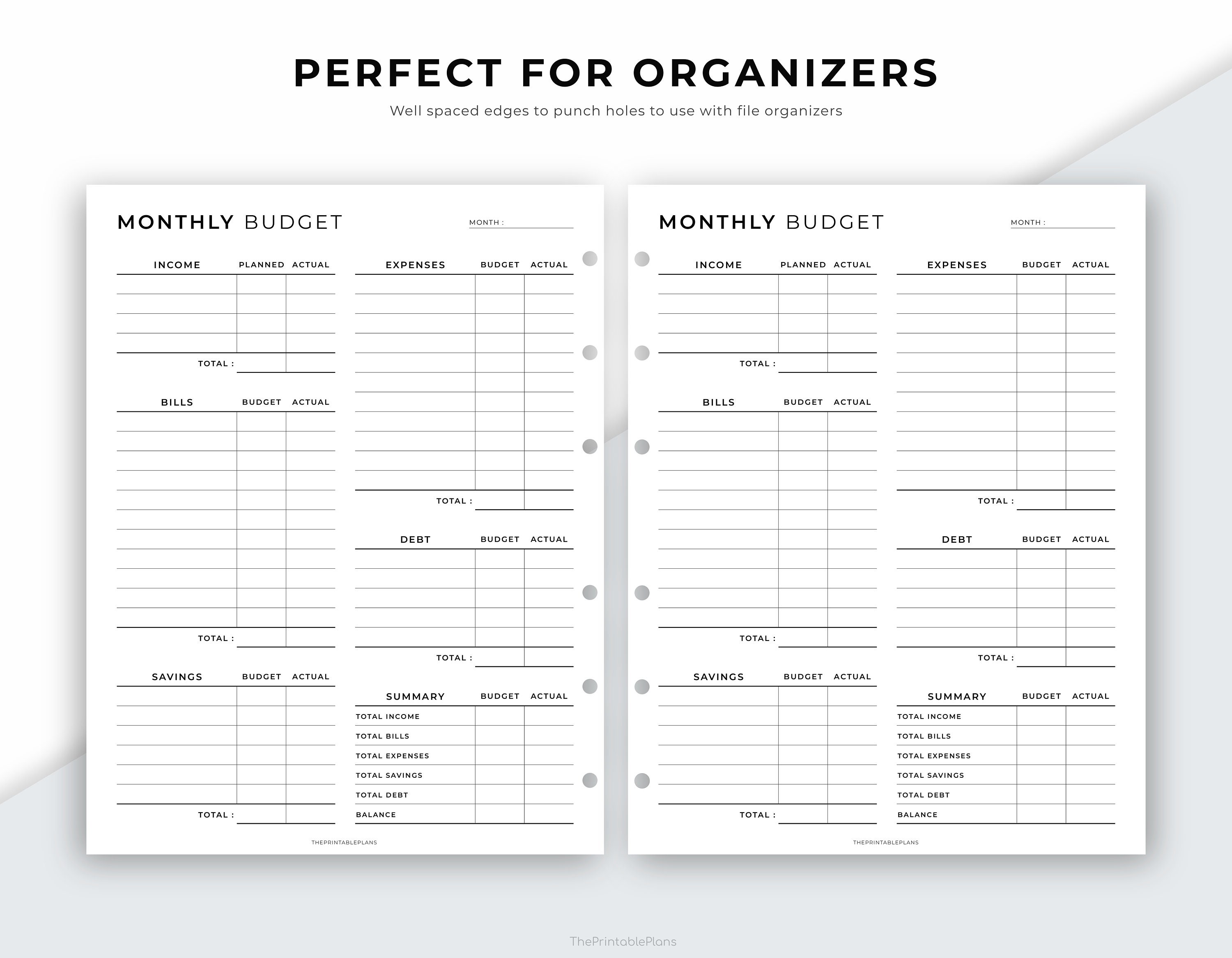 Monthly Budget Planner Printable, Budget Tracker Template, Finance ...