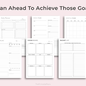 Printable Goal Planner Bundle Daily Weekly Monthly Quarterly - Etsy