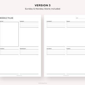 Weekly Planner on Two Pages, Weekly Schedule Organizer, to Do List ...