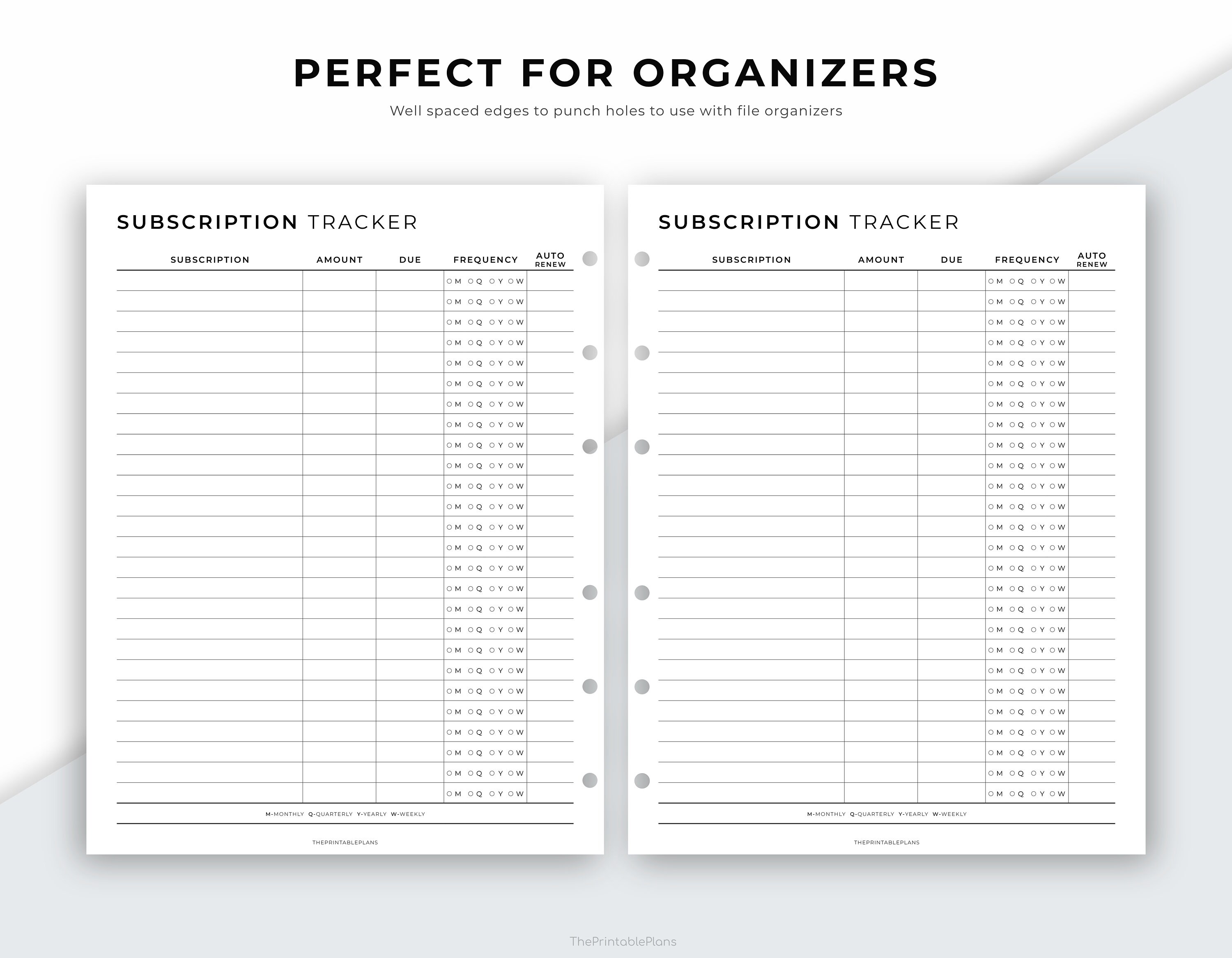 Subscription Tracker Printable, Membership Tracker, Subscription ...