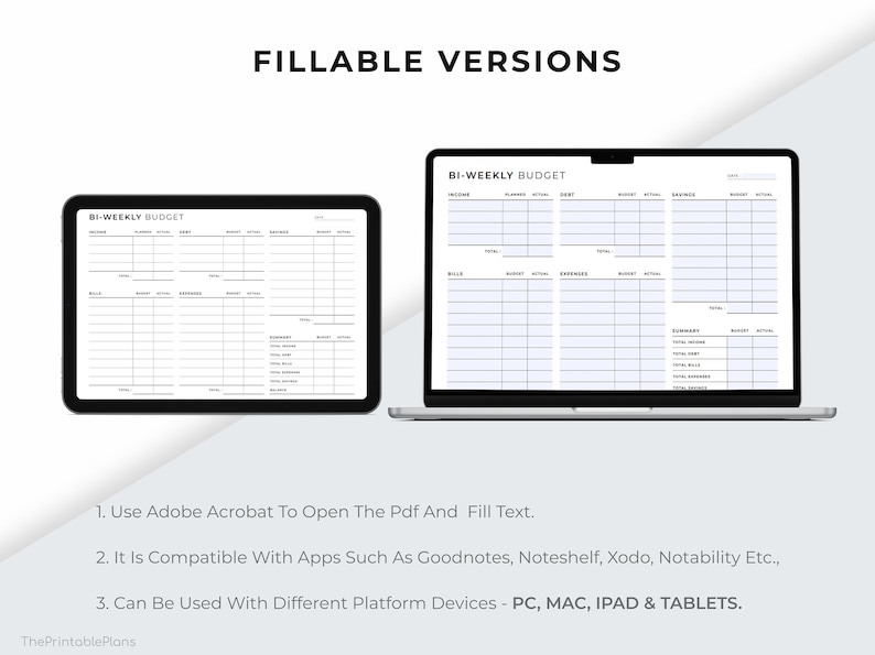 Bi-weekly Budget Planner Landscape Printable Budget Template - Etsy