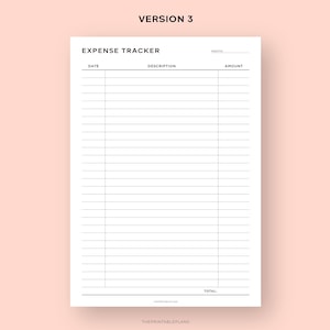 Expense Tracker, Spending Tracker, Expense Log, Purchase Log, Budget ...