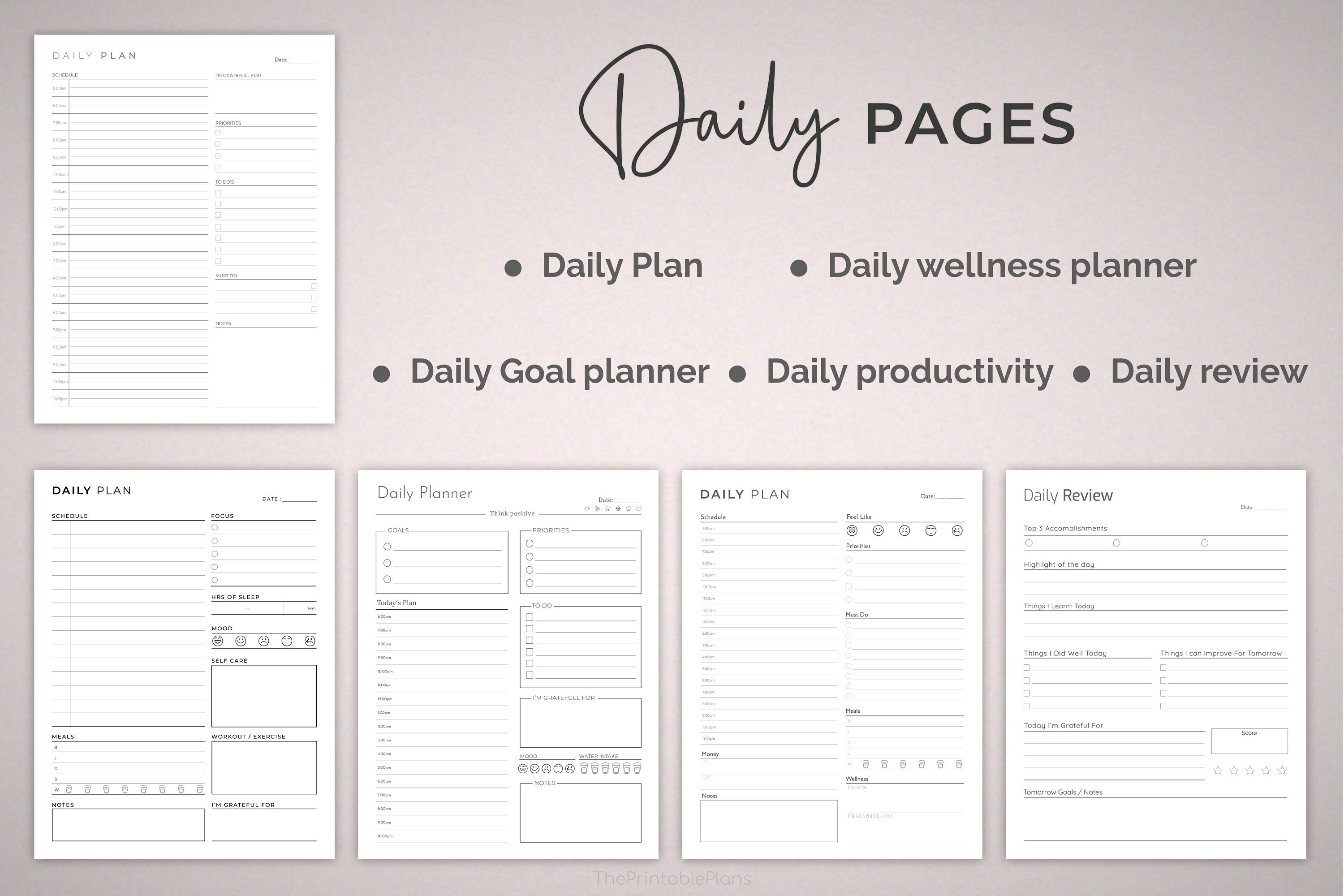 Printable Planner Personal Planner Bundle Daily Weekly - Etsy Canada