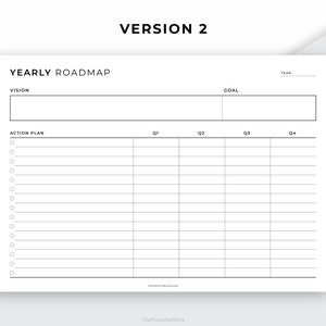 Goal Roadmap Printable, Goal Setting, Goal Action Plan, Project Yearly ...