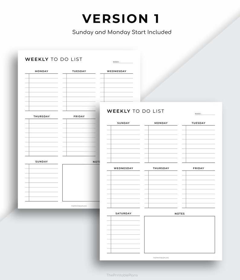 Weekly to Do List Printable, Weekly Task List, Weekly Checklist, to Do ...
