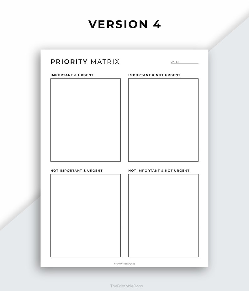 Priority Matrix Printable, Decision Matrix, Eisenhower Matrix, My ...