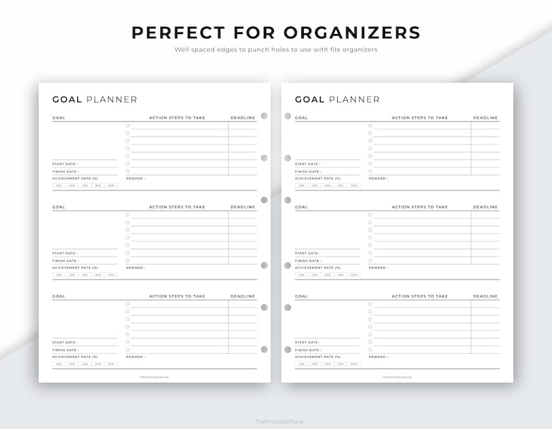 Goal Planner Printable, Goal Setting, Goal Tracker, Productivity ...