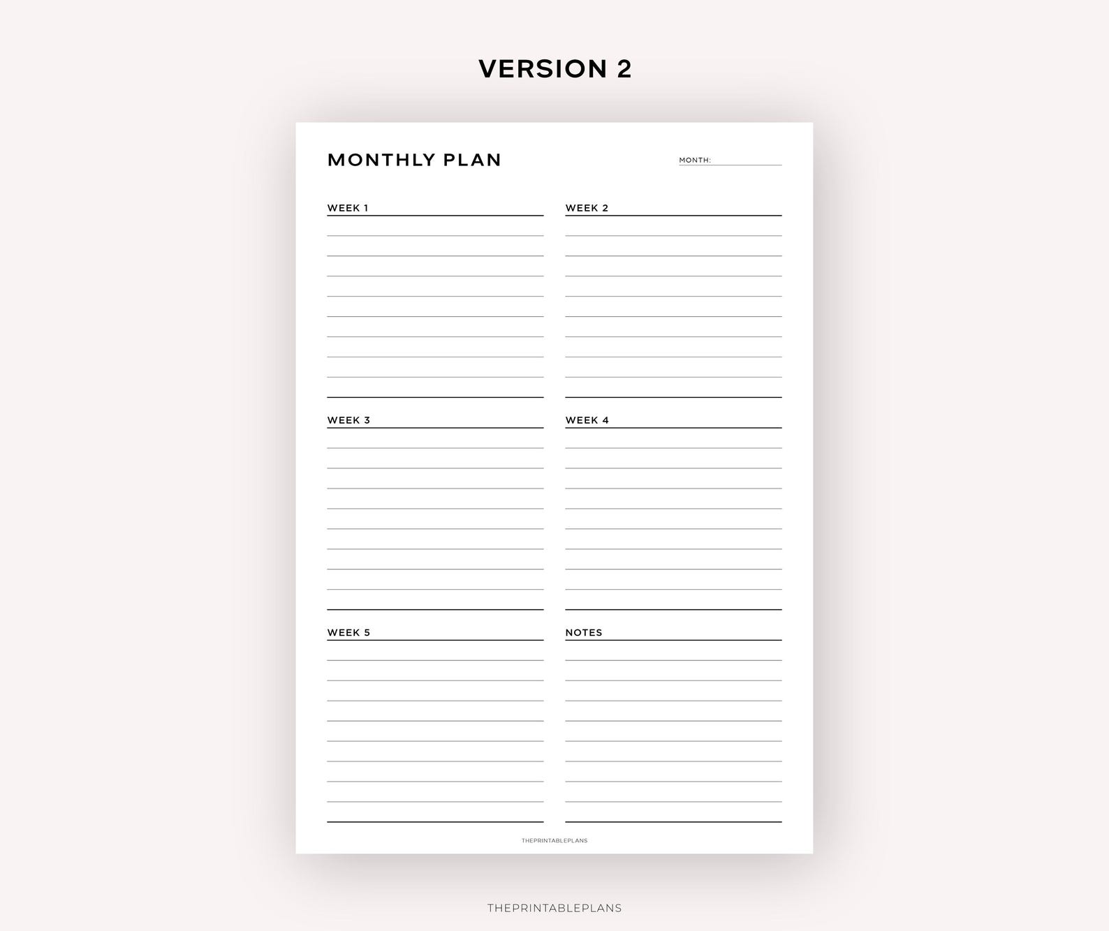 Monthly Task List, Monthly Planner Printable, to Do List Template ...
