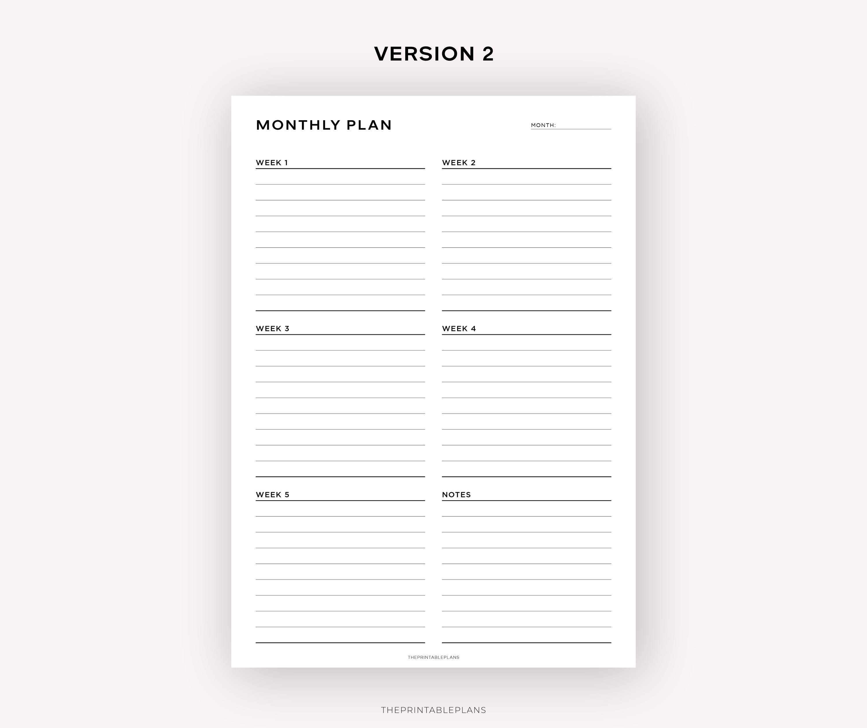 Monthly Task List, Monthly Planner Printable, to Do List Template ...