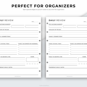 Daily Review Printable, Daily Reflection, Printable Daily Review ...