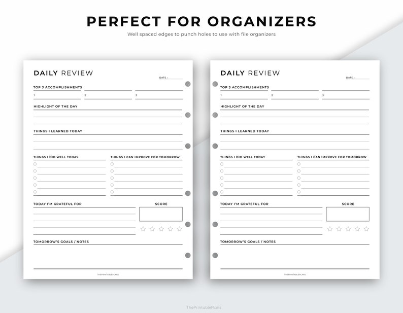 Daily Review Printable Daily Reflection Printable Daily - Etsy