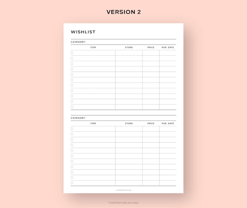 Wishlist Page Printable, Holiday Wishlist Template, Birthday Wishlist ...