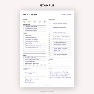 Daily Work Planner, Office Planner Printable, Work From Home, Daily ...
