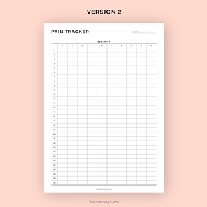 Monthly Pain Tracker Printable Template, Pain Log, Track Daily Pain ...