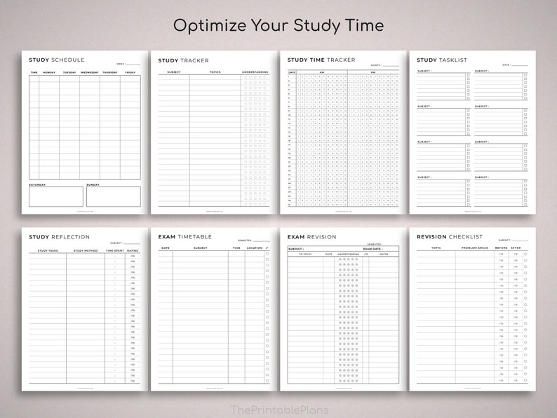 Printable Planner, Printable Student Planner Bundle, Study Planner ...