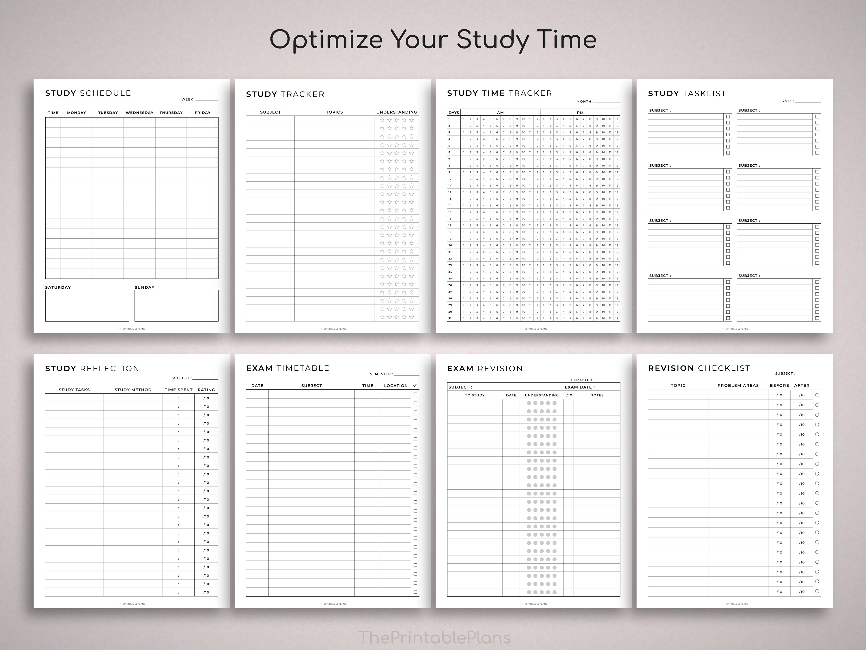 Printable Planner Printable Student Planner Bundle Study - Etsy