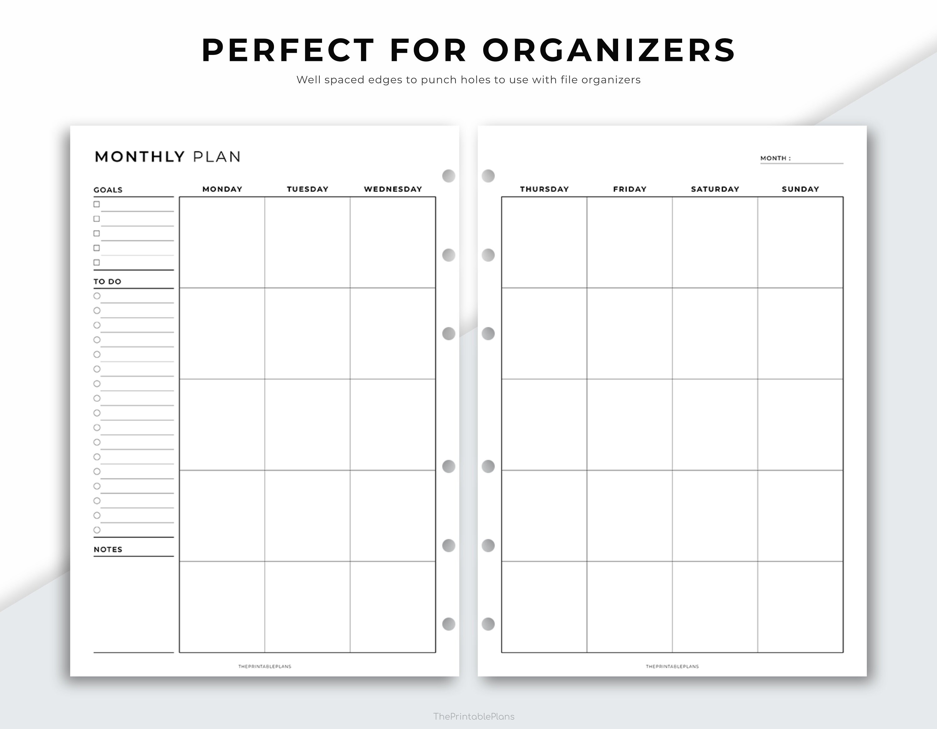 Monthly Goal Planner Printable, Monthly Planner, Productivity Planner ...