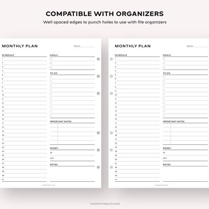 Month at a Glance Printable, Monthly Planner, Monthly Goal Planner, to ...