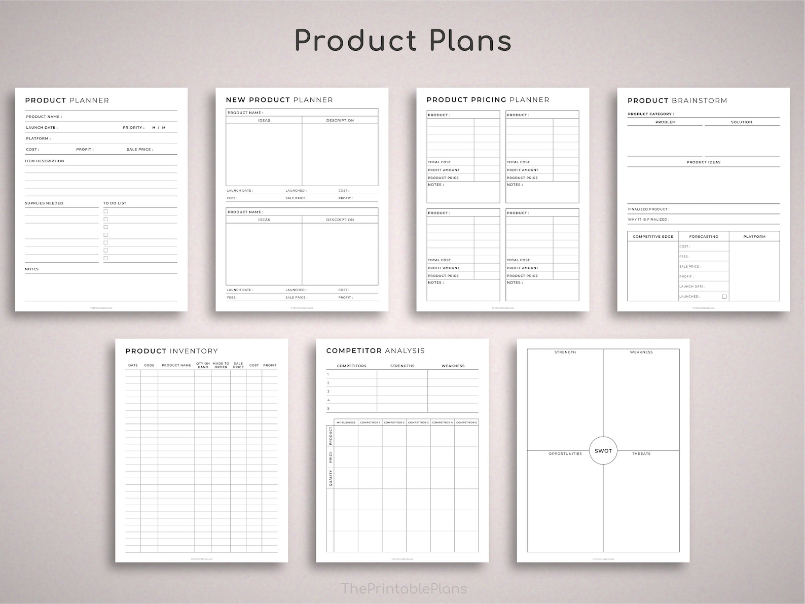 Printable Business Planner Bundle Small Business Product and - Etsy