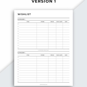 Wishlist Page Printable, Holiday Wishlist Template, Birthday Wishlist ...