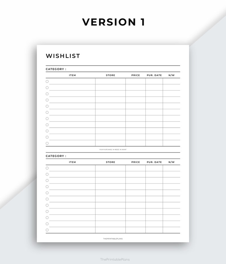 Wishlist Page Printable, Holiday Wishlist Template, Birthday Wishlist ...