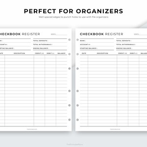 Checkbook Register Printable, Check Register, Checkbook Register ...