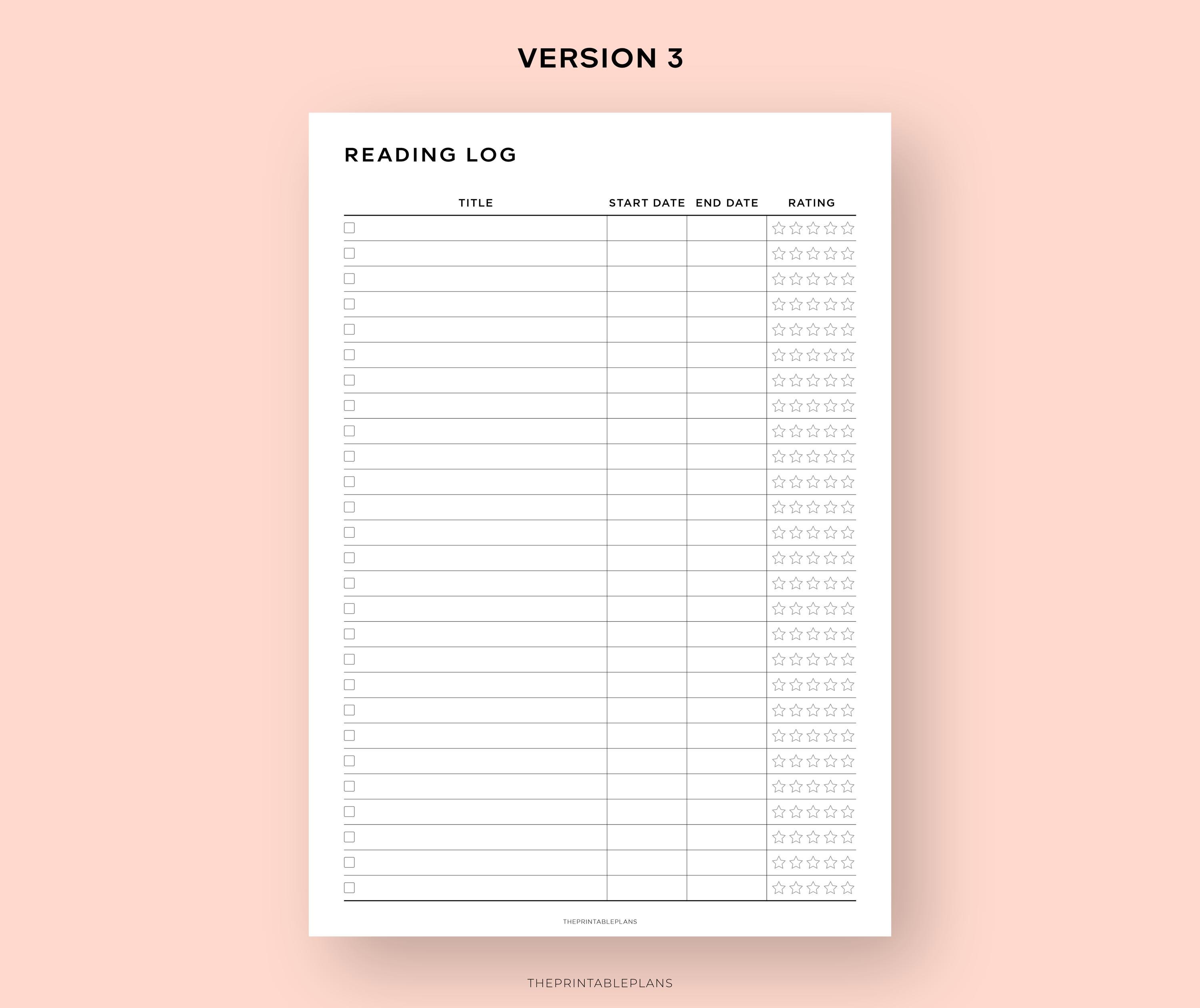 Reading Log Printable, Reading Tracker, Books to Read, Books I've Read ...