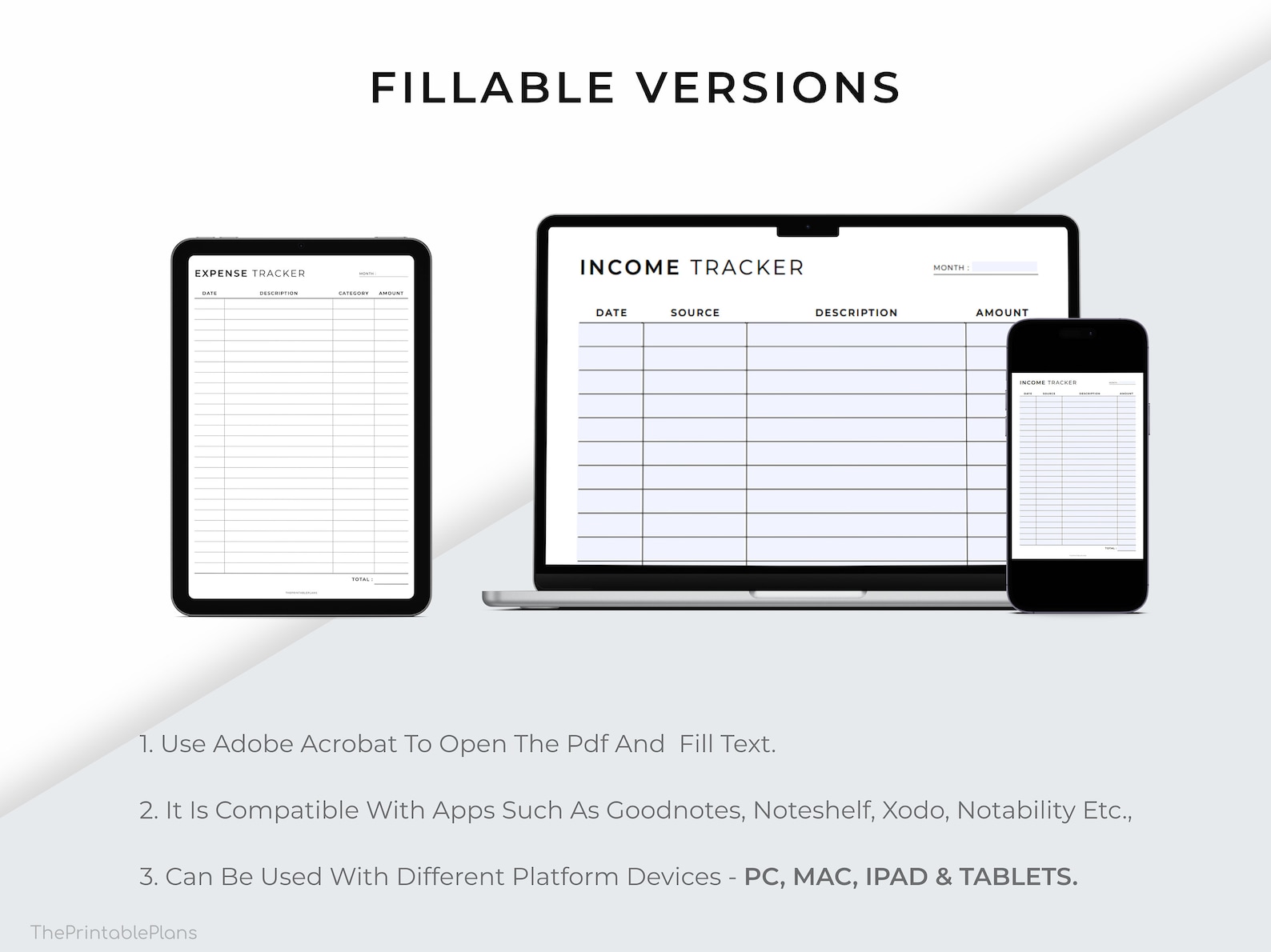 Income Tracker Printable, Expense Tracker Printable, Money Tracker ...