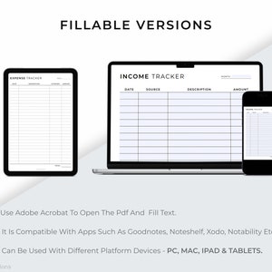 Income Tracker Printable, Expense Tracker Printable, Money Tracker ...